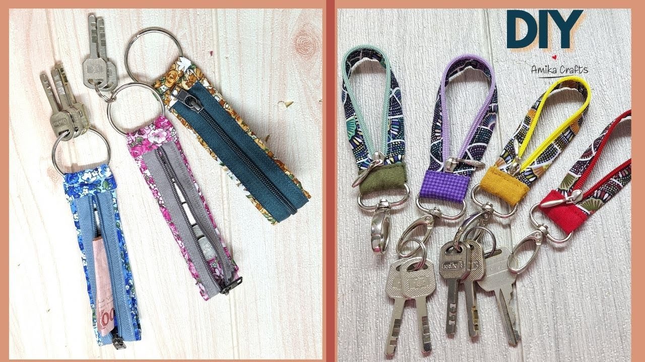 DIY, 2 types of key chains from zipper /coin purse. - YouTube