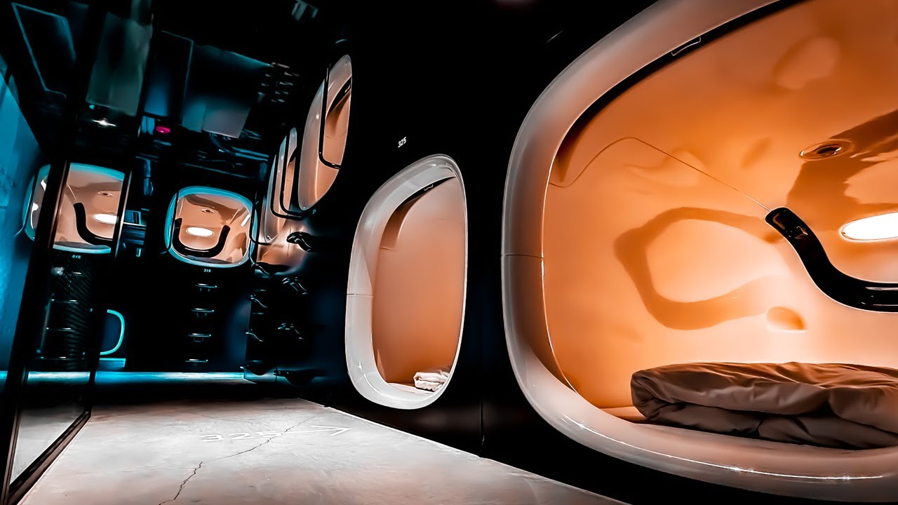 Japan’s MOST futuristic capsule hotel "9h Akasaka sleep lab" and a MYSTERY sake bar??? - YouTube