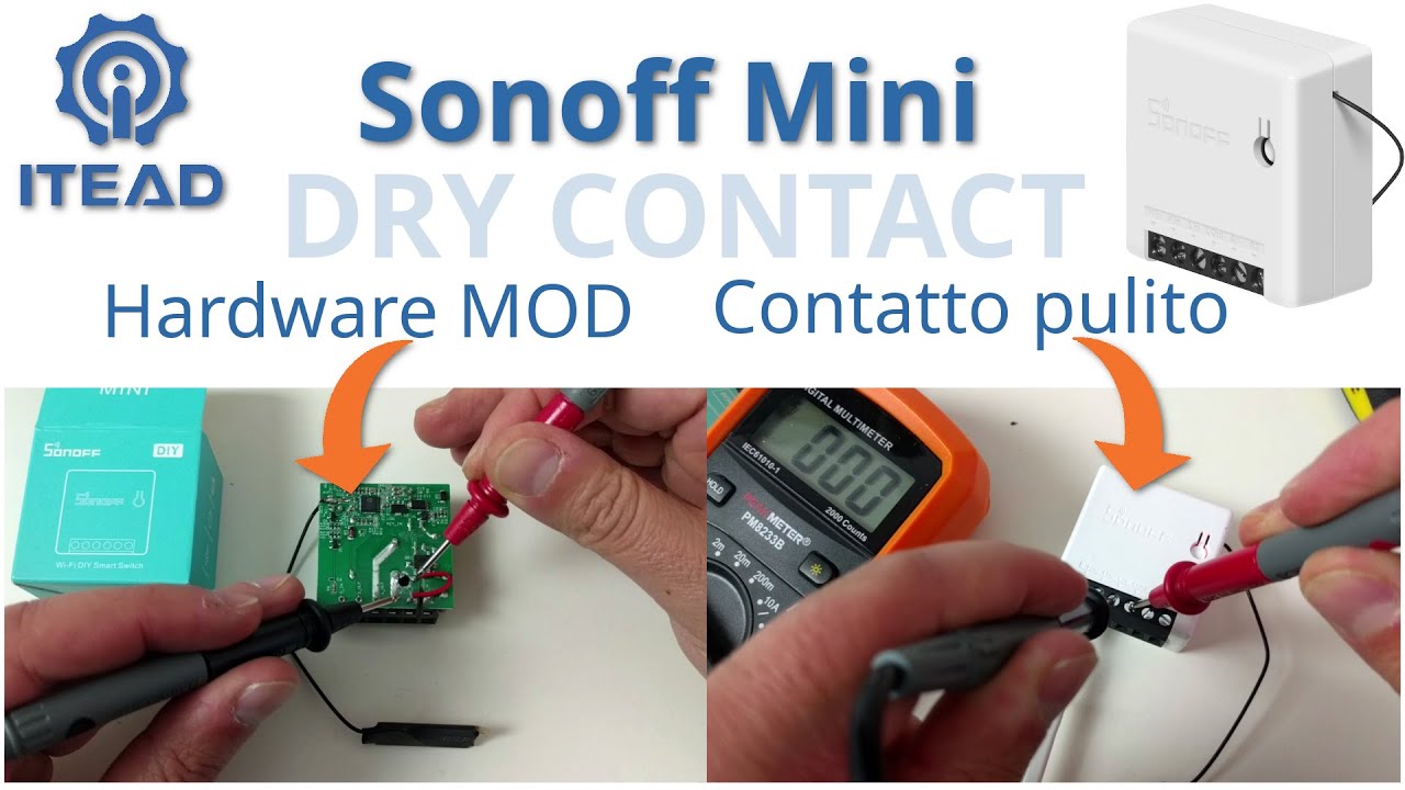 Sonoff Mini Modifica Hardware Contatto pulito - Hardware MOD Dry ...