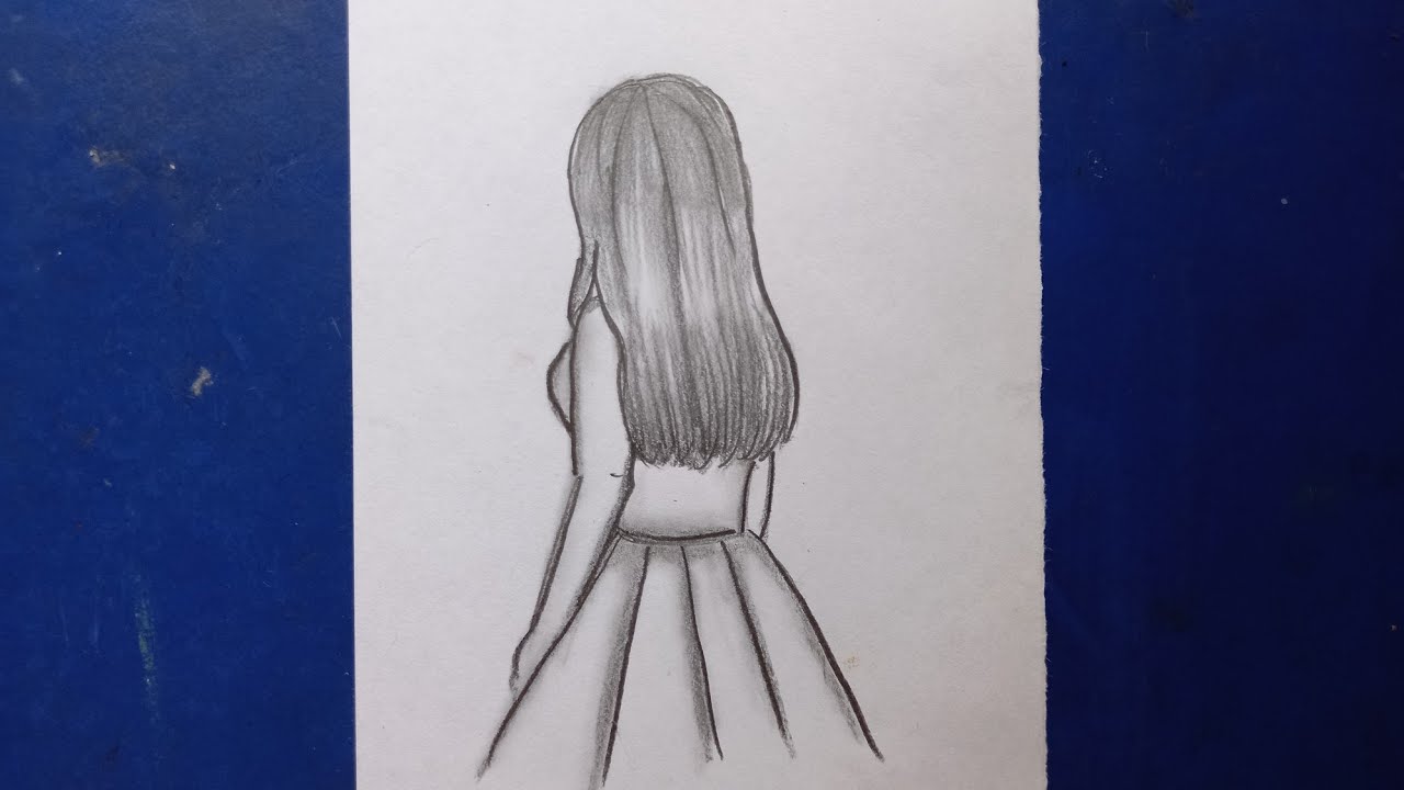 How to draw a cute girl backside (easy) --- step by step || Rimi ...