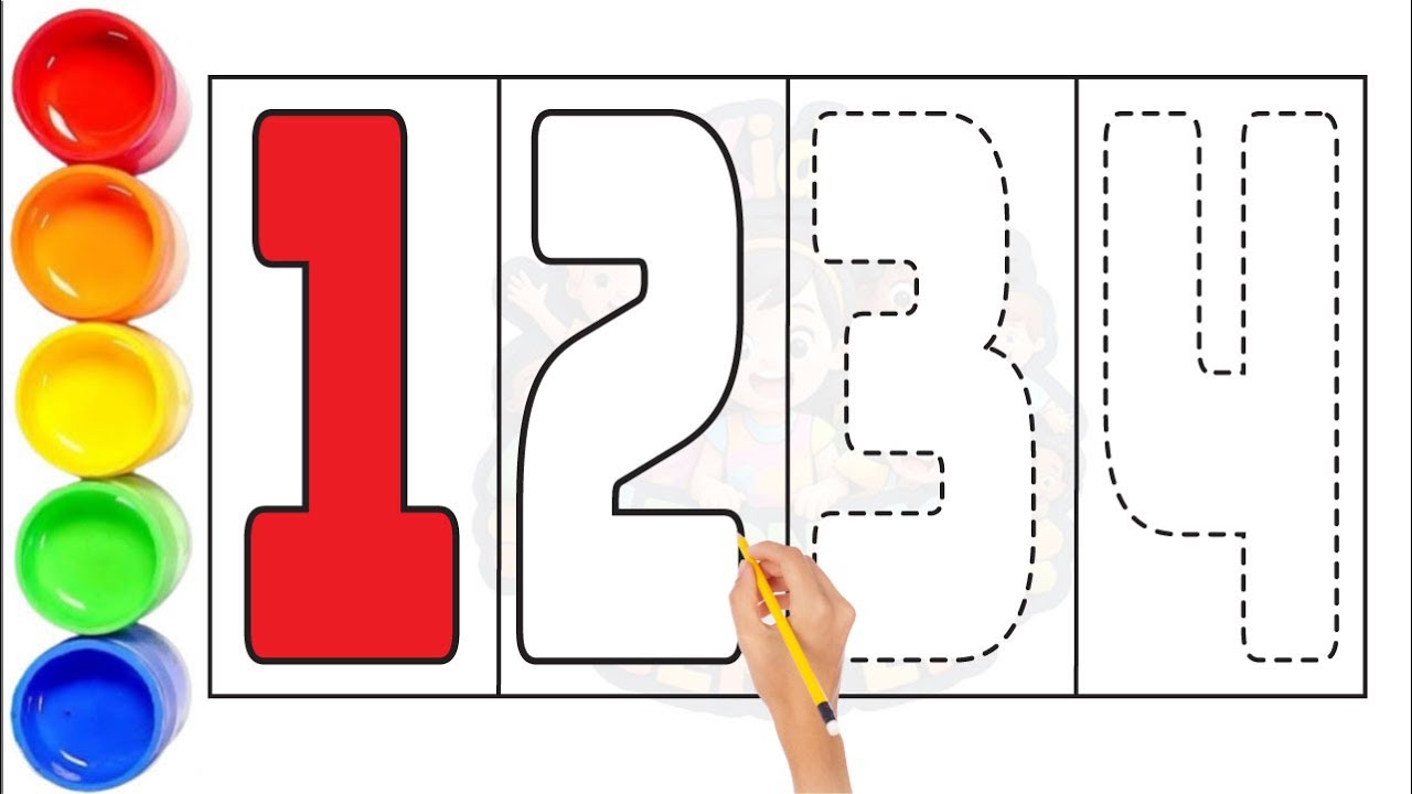 Learn to Write Counting 1234! Tracing & Coloring - YouTube