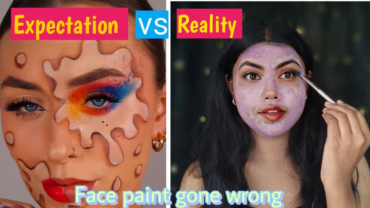 Tried this weird🤢 makeup look😰and this happened 🤦‍♀️|| Expectations vs ...
