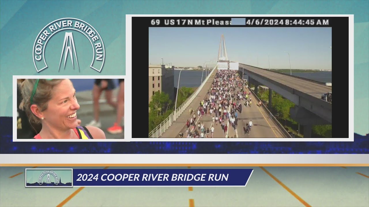 Thousands of runners and walkers cross the Ravenel Bridge during the ...