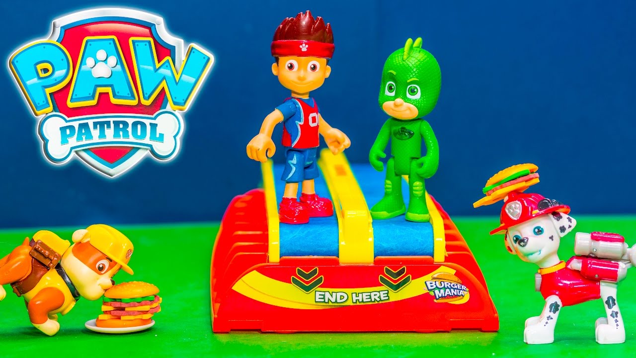 Paw Patrol has a Burger Shop with PJ Masks a Funny Toy Parody - YouTube
