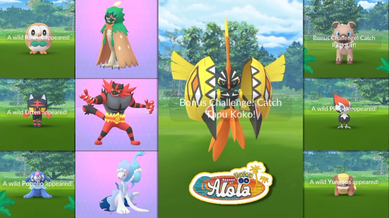 Gen 7 starters, tapu lele, rockruff, pikipek and yungoos debut in ...