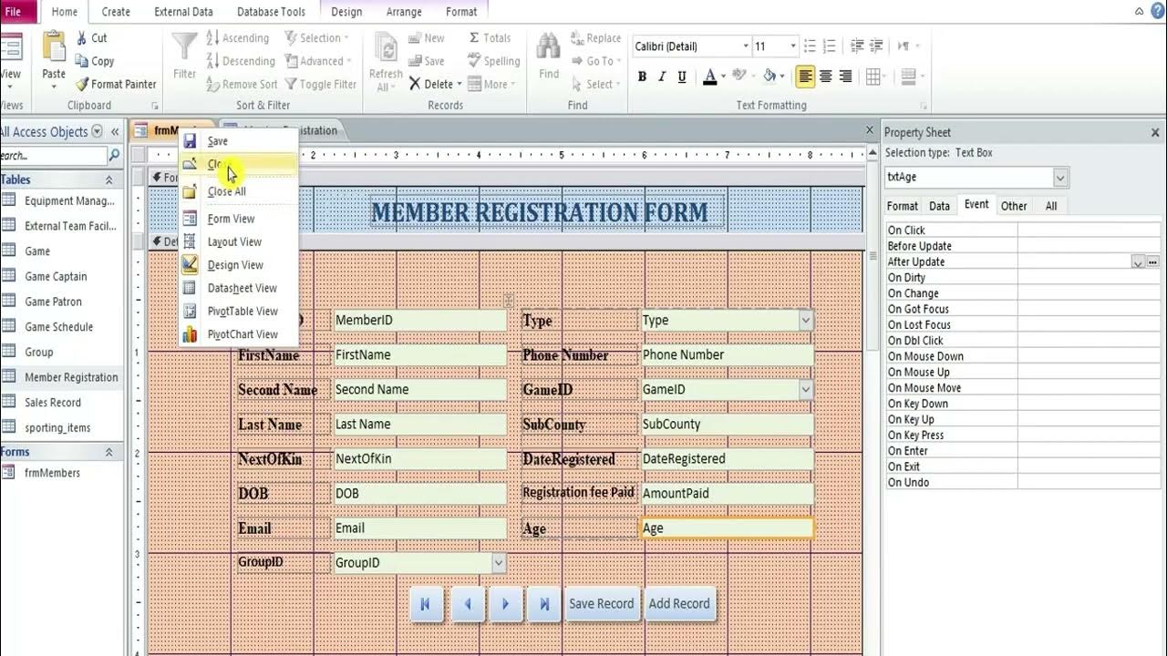 Maringo Sports Club System Fields Explanation - YouTube