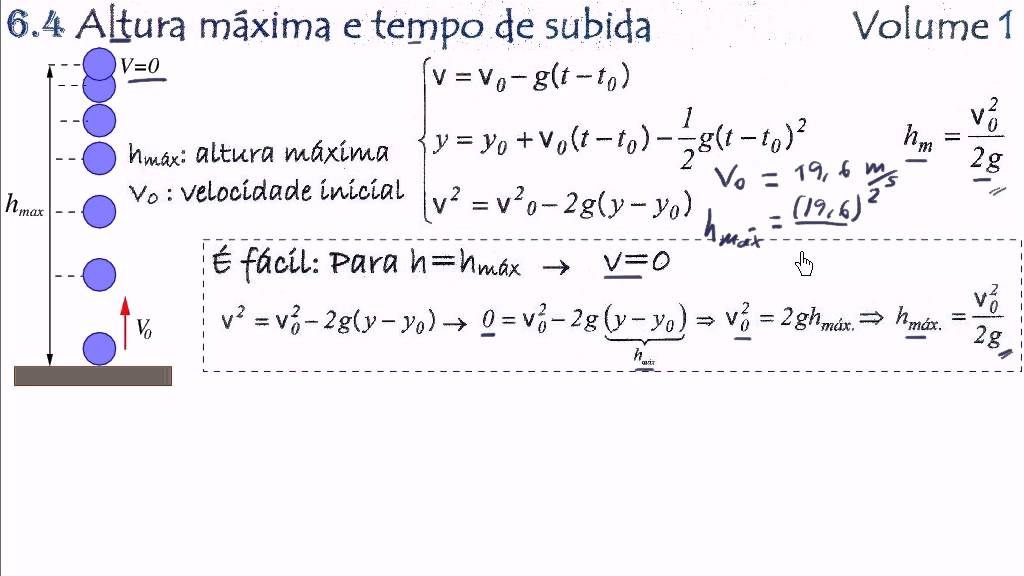 Altura máxima e tempo de subida (Vídeo 6.4 - Volume 1) - YouTube