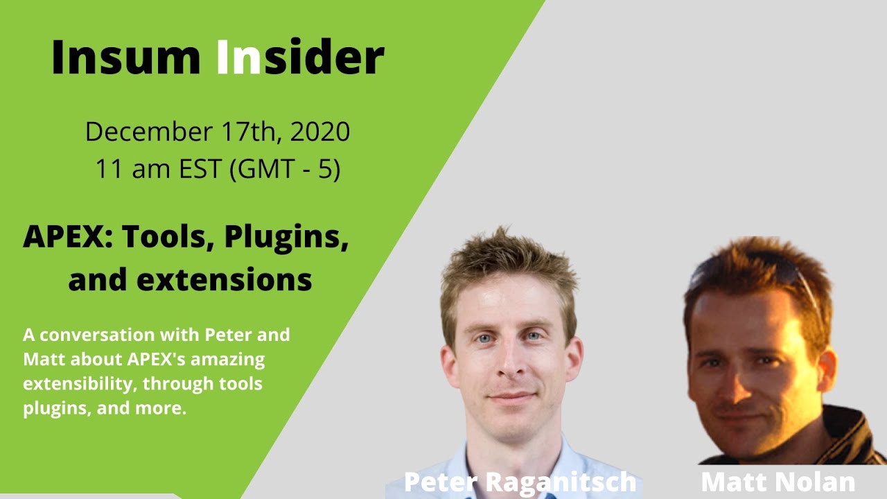 Insum Insider: Plugins and APEX extensions - YouTube