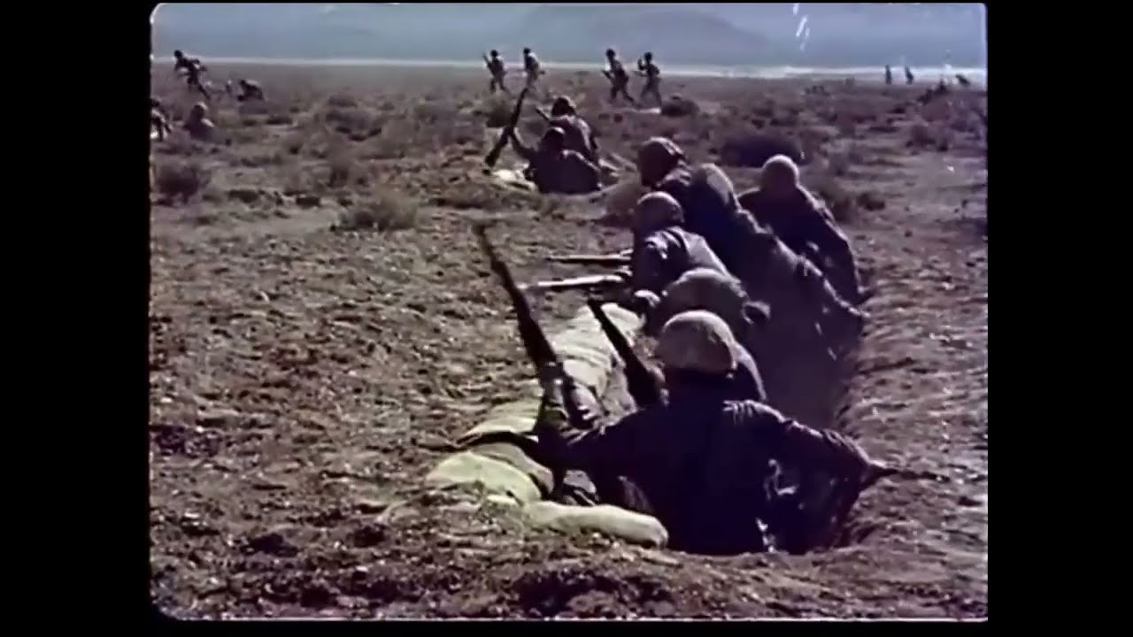 Soldiers advance towards nuclear blast test in Operation Desert Rock ...