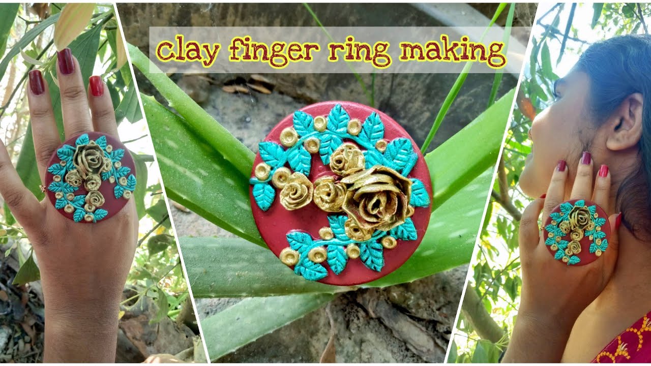 Diy Air Dry Clay Finger Ring making || Clay Jewellery ||🔥 Present By ...