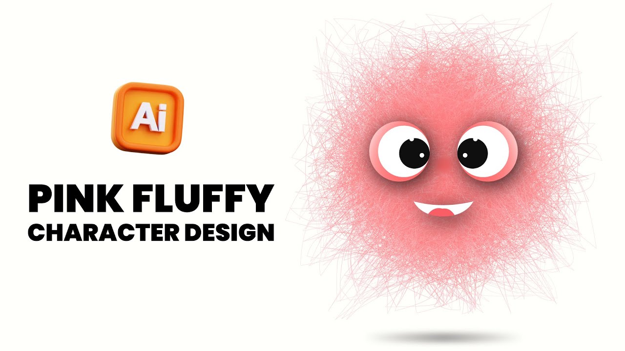 Master Adobe Illustrator: Create a Charming Pink Fluffy Character - YouTube
