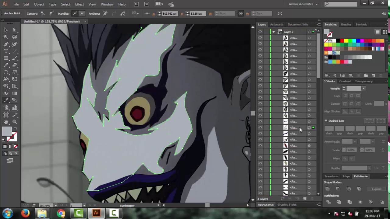 Shinigami Ryuk from Death Note - Speed Trace - YouTube