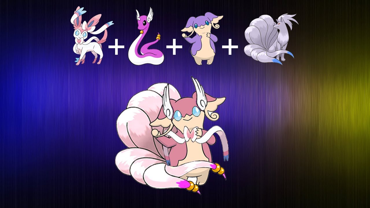 Pokemon Fusion Requests #127: Sylveon + Shiny Dragonair + Shiny Audino ...