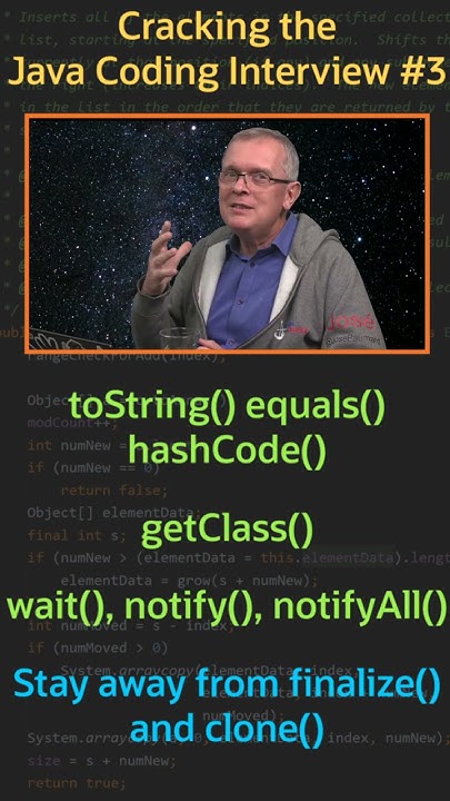 Can you cite methods from the Object class? - Cracking the Java Coding Interview - YouTube