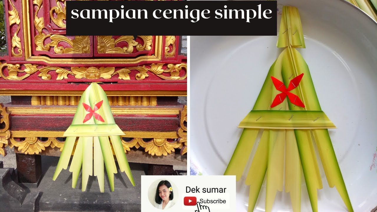 cara mudah membuat sampian cenige simple - YouTube