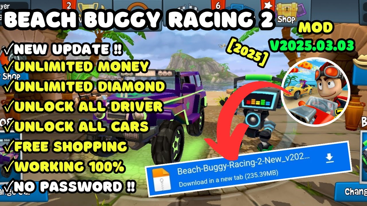 Beach Buggy Racing 2 Mod APK v2025.03.03 – UPDATE! Unlimited Money, All ...