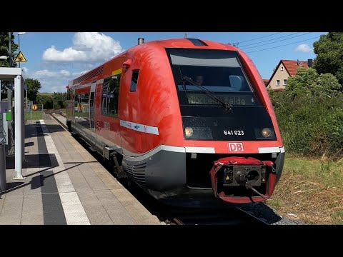 Mit dem Alstom Coradia A TER "Walfisch" Br 641 als RB52 von Erfurt Hbf ...