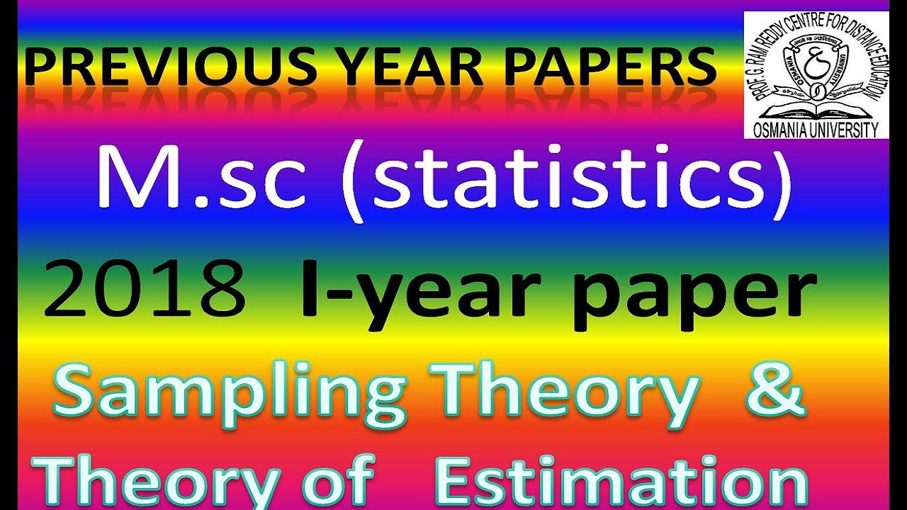 PGRRCDE STATISTICS PREVIOUS YEAR PAPERS || I-YEAR PAPERS | SAMPLING ...