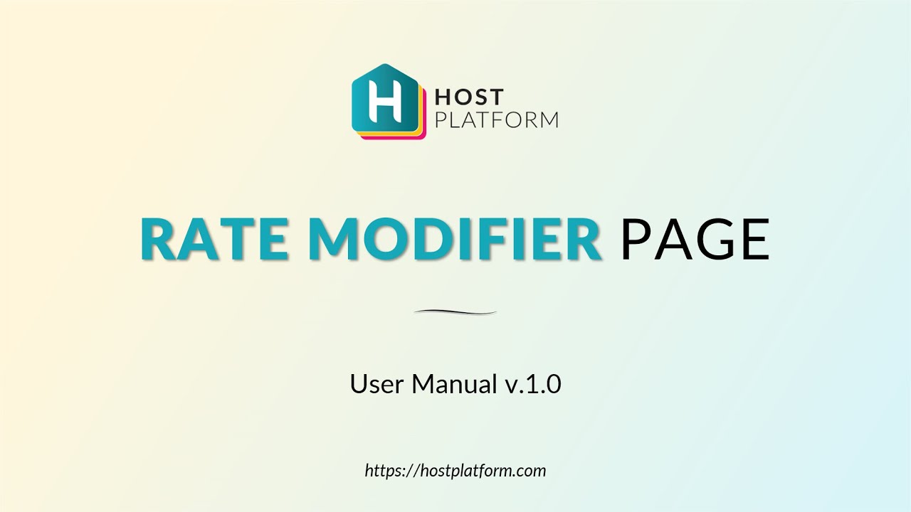 HostPlatform - Rate Modifier - YouTube