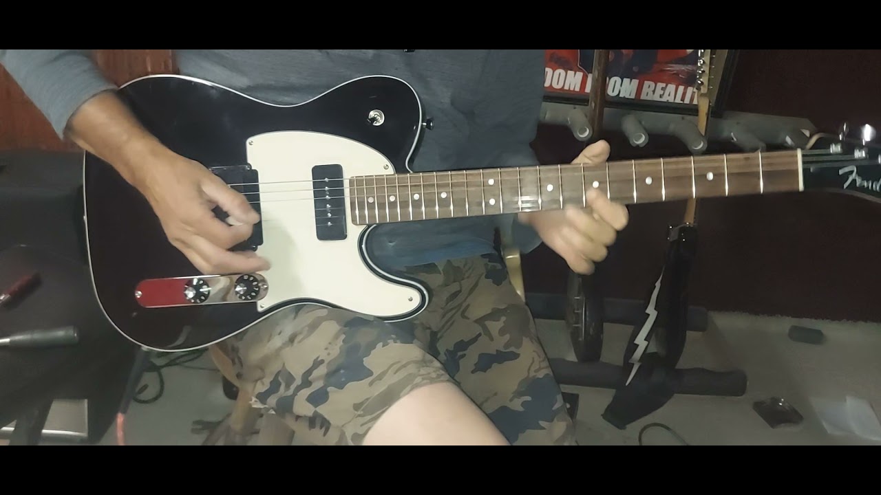 SOLD Telecaster Style Guitar 2 P90s Black Double Bound Body - YouTube
