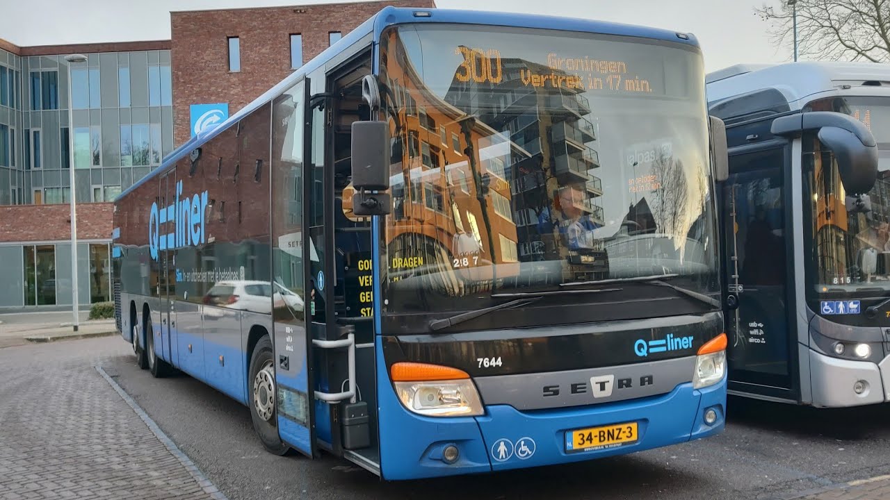 Qbuzz Qliner 7644 als Lijn 300 naar Hoofdstation Groningen - YouTube
