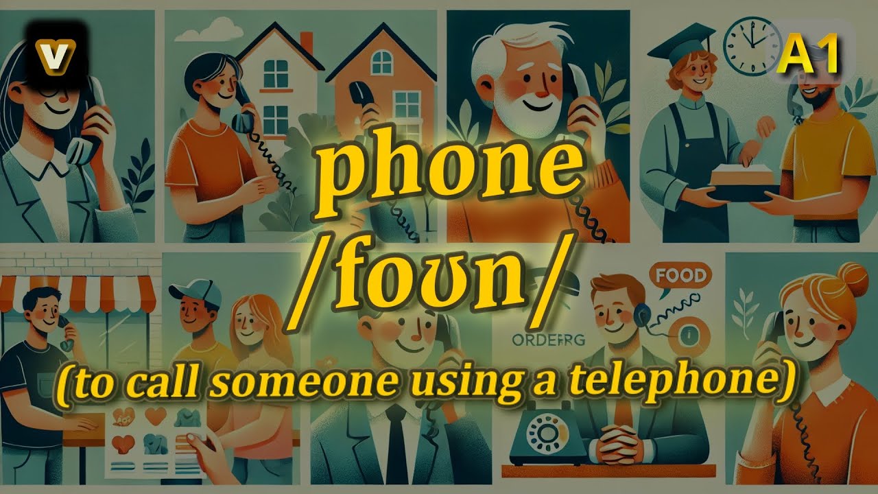 [v] Phone meaning (to call someone using a telephone) with 5 examples ...