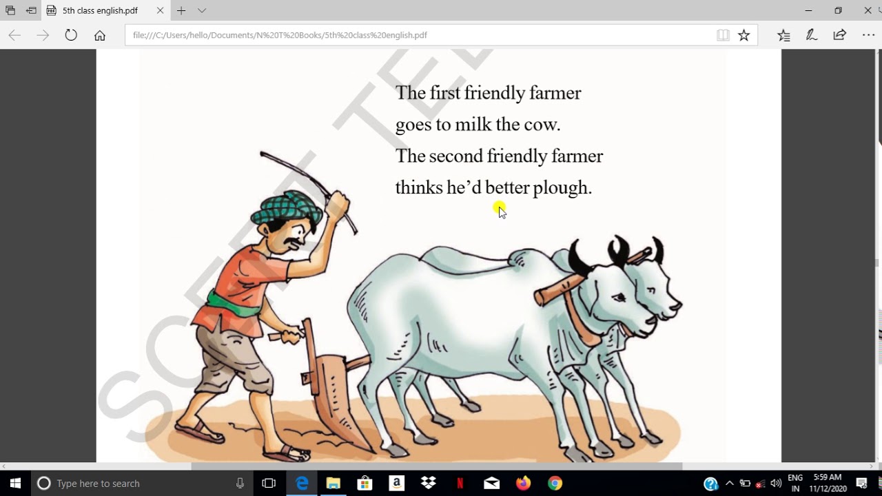 FIVE FRIENDLY FARMERS- POEM 5TH CLASS ENGLISH - YouTube