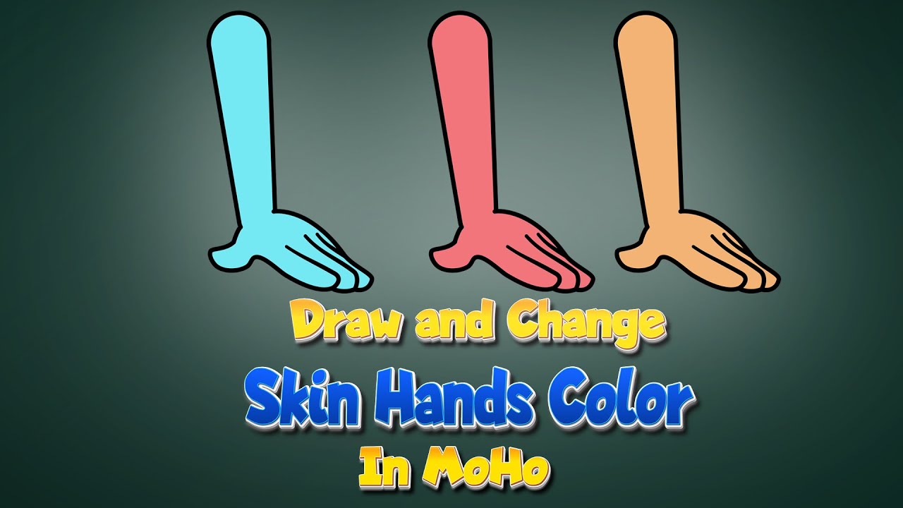 Draw Hands and change skin color easily in moho | Rigged Animation ...