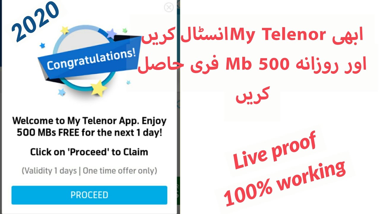 Get daily 500 Mb free internet by my Telenor app ! Free Mbs tips and ...