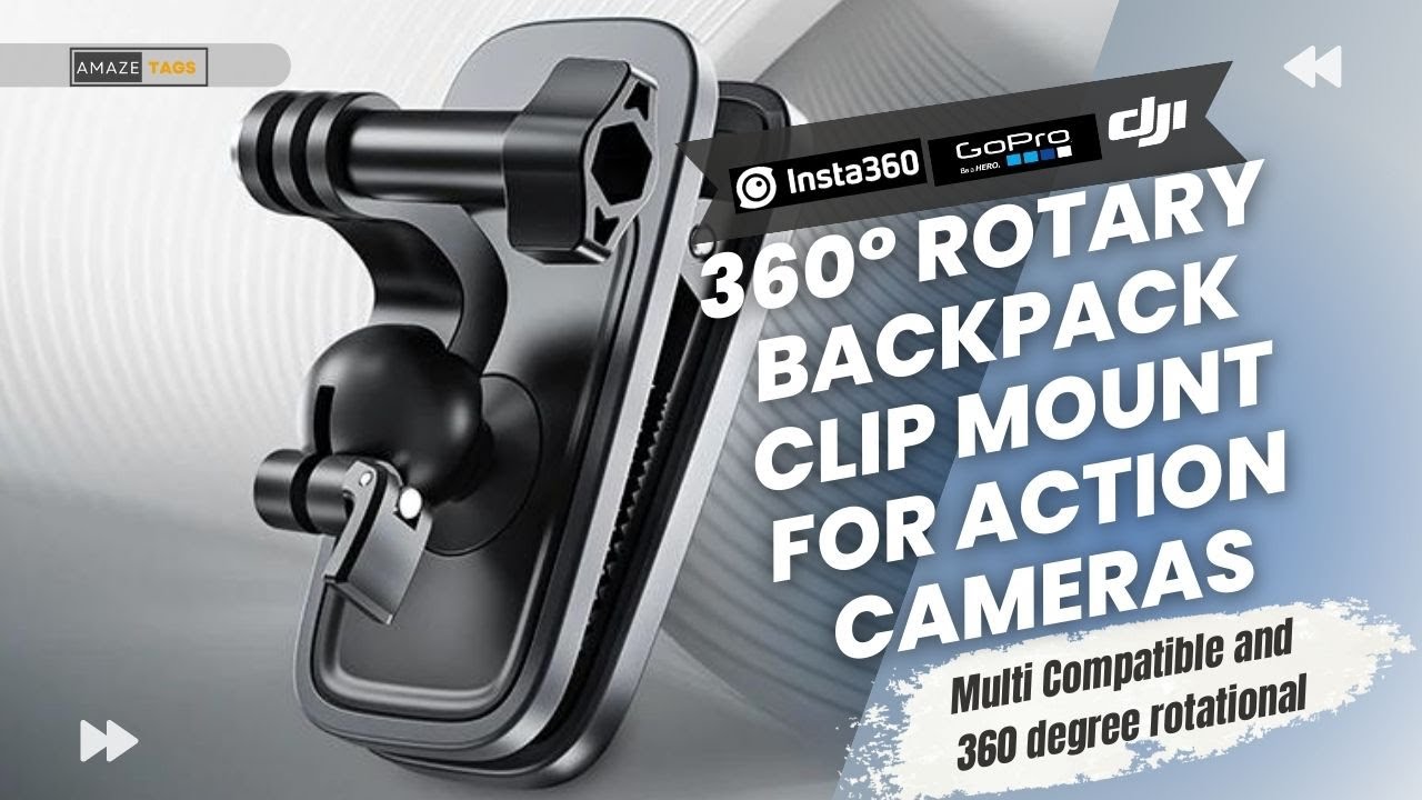 360° Rotary Backpack Clip Mount for Action Cameras - YouTube