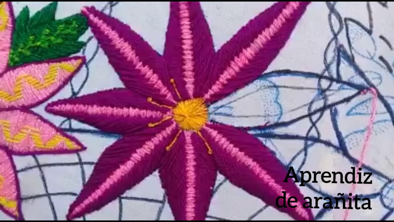 Bordado fantasía flor #2 - YouTube
