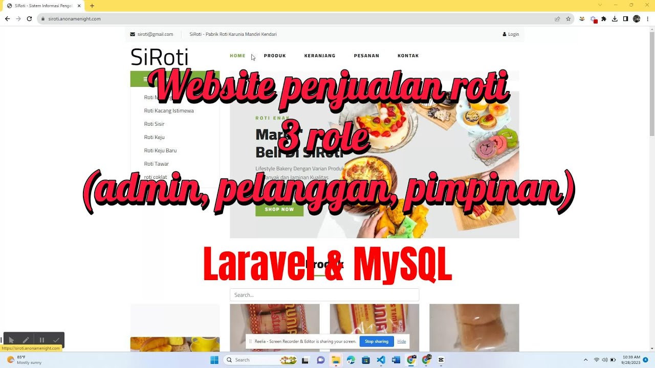 Source code Sistem informasi penjualan roti 3 role (admin, pelanggan, pimpinan) PHP Laravel ...