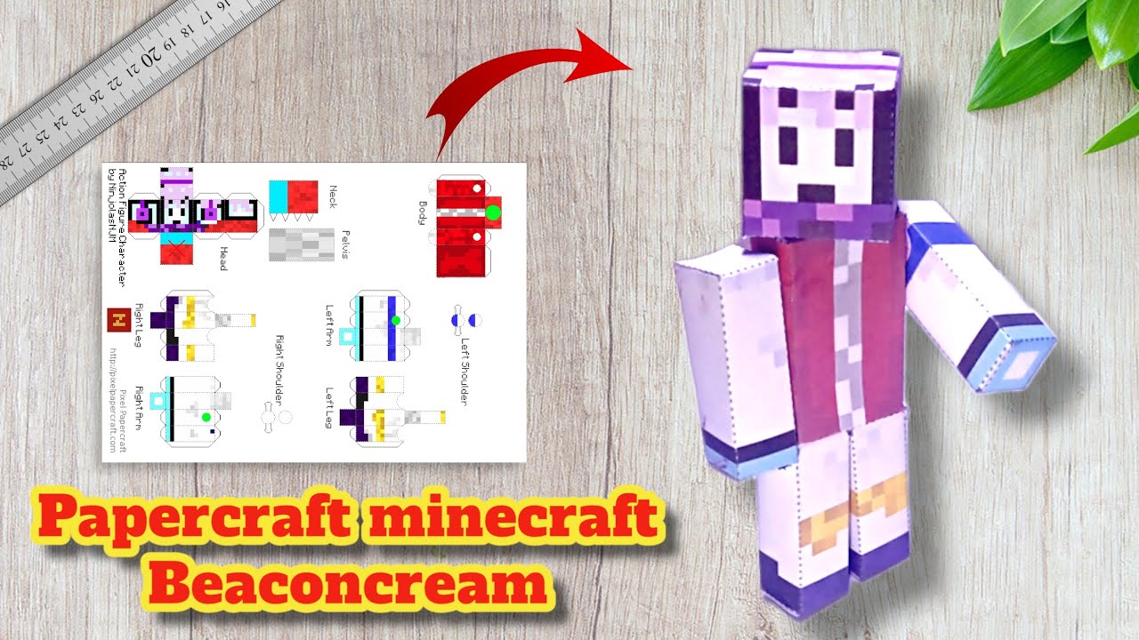 step by step membuat @BeaconCream dari kertas | papercraft minecraft ...