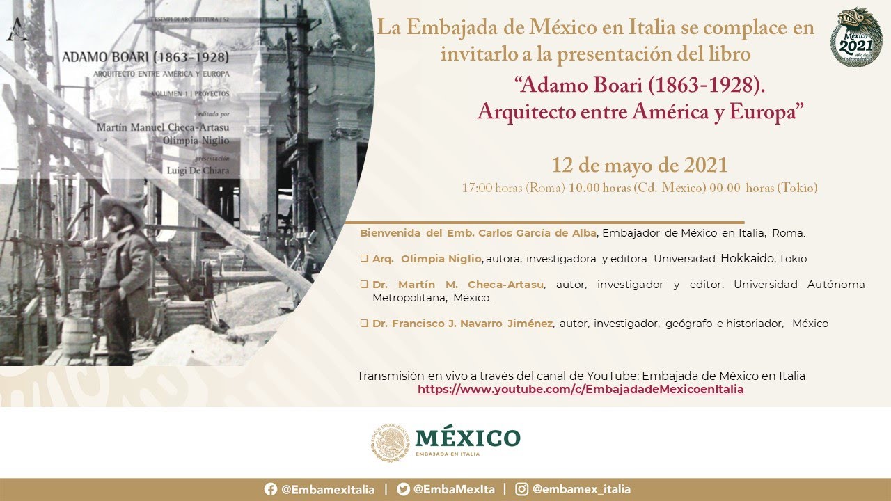 Presentación del libro “Adamo Boari (1863- 1928) Arquitecto entre ...