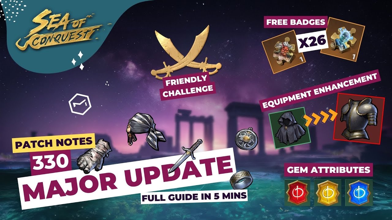 Sea of Conquest Update PN330: Friendly Challenge | Equipment & Gem ...