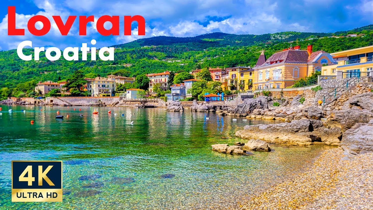 Lovran Croatia 🇭🇷 4K Istria Beach Promenade and Old Town Walking Tour ...