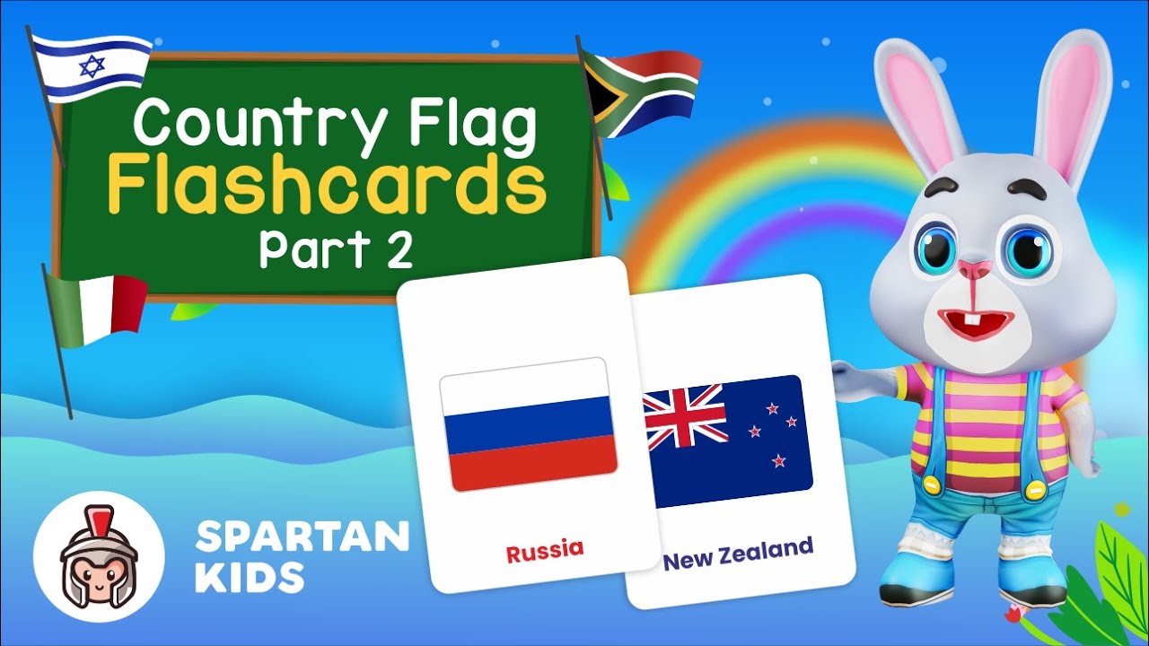 Let's Learn Country Flags Flashcards | Learn Country Names and their ...