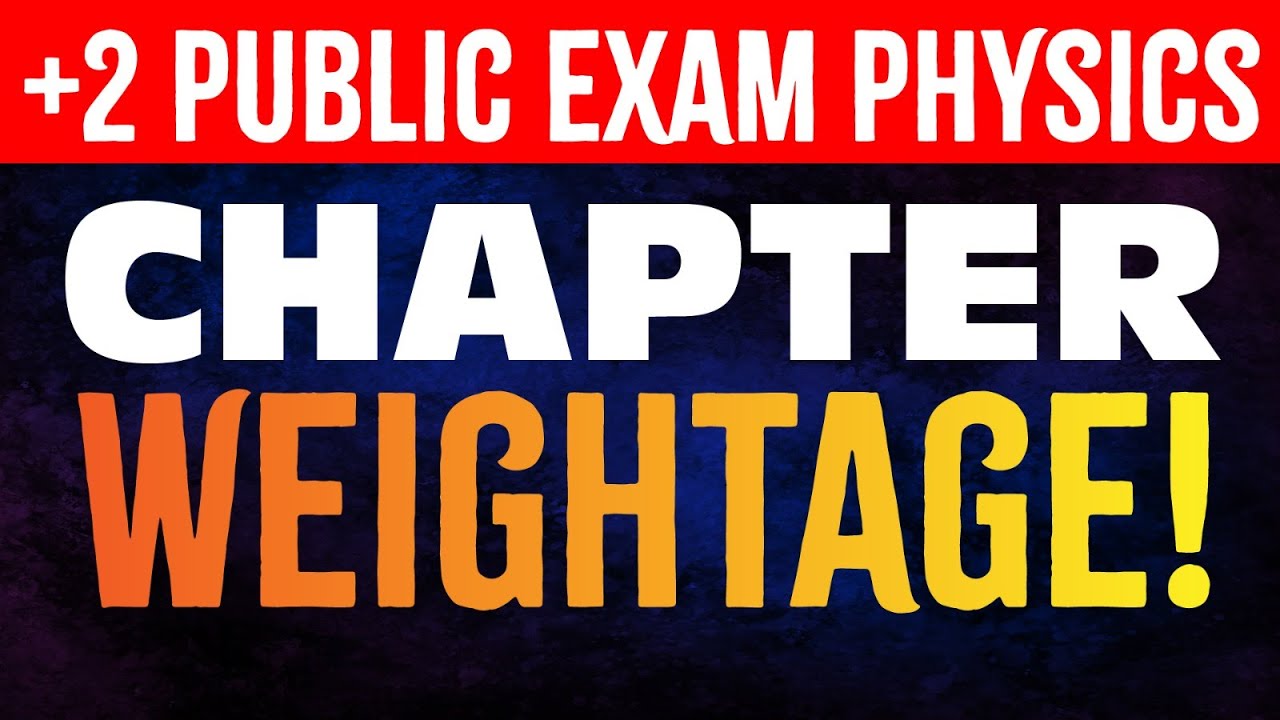 Plus Two Public Exam Chapter Weightage | All Physics Chapters Weighage ...