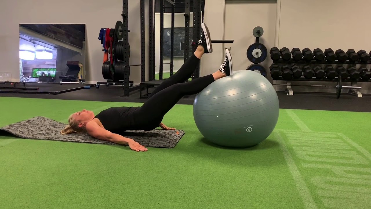 Single-Leg Hamstring Curls On Ball - YouTube