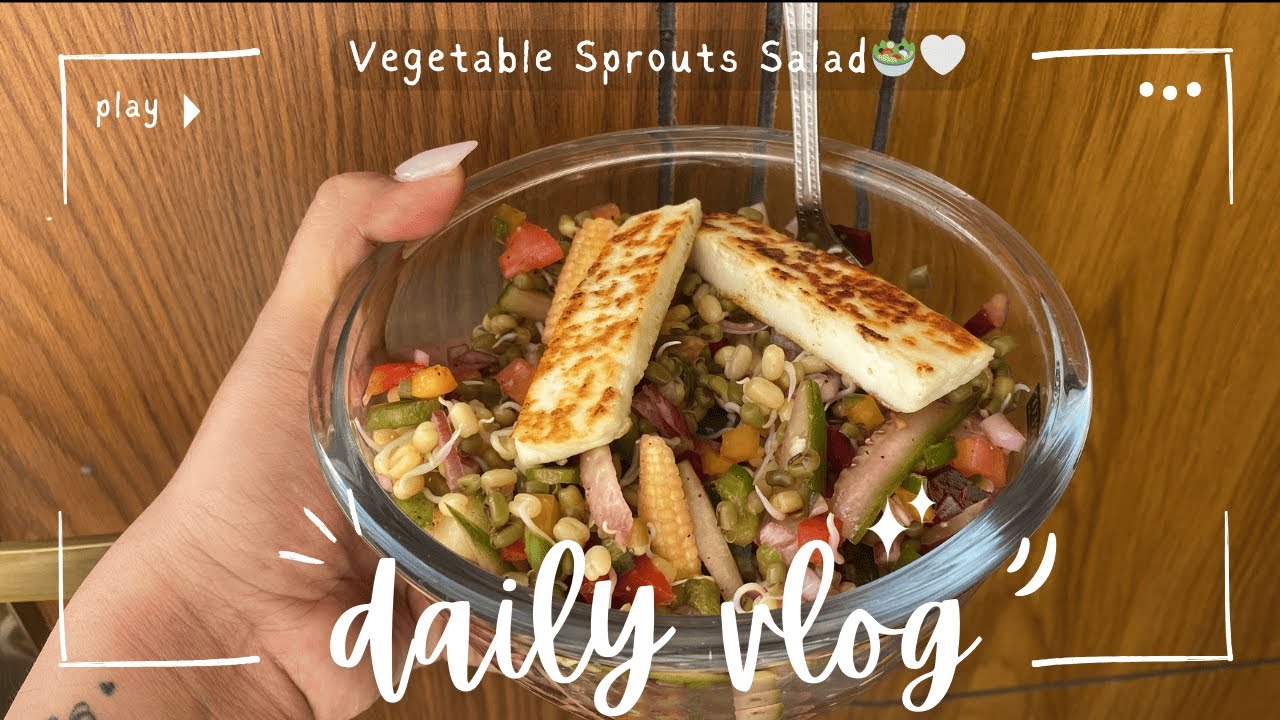 Healthy salad recipe Day 2/7 | How to Make a Crunchy Sprouts Salad ...