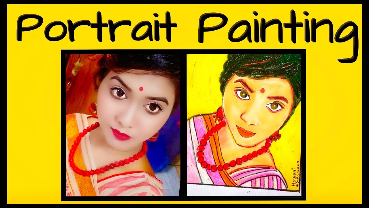 Portrait painting Tutorial | Portrait with Oil Pastel | Portrait ...