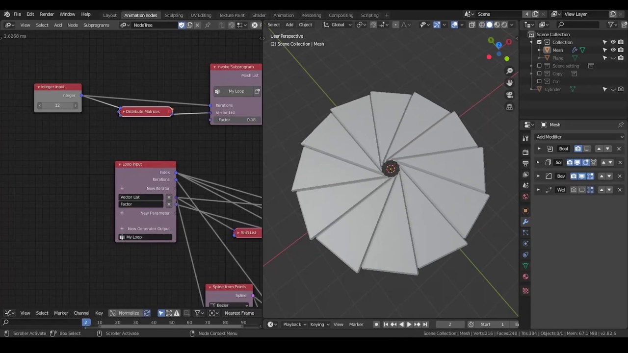 [Demo] Procedural Aperture - blender animation nodes; need revision ...