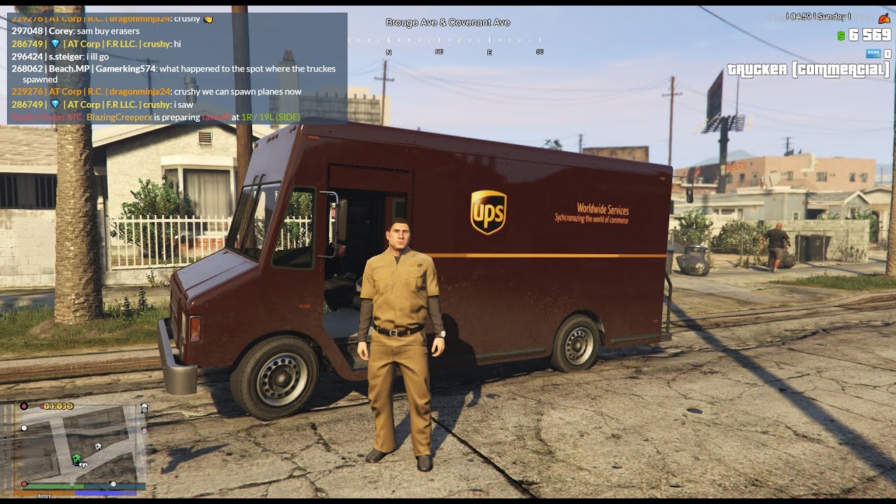 FiveM- Transport tycoon server (ups driver ) - YouTube