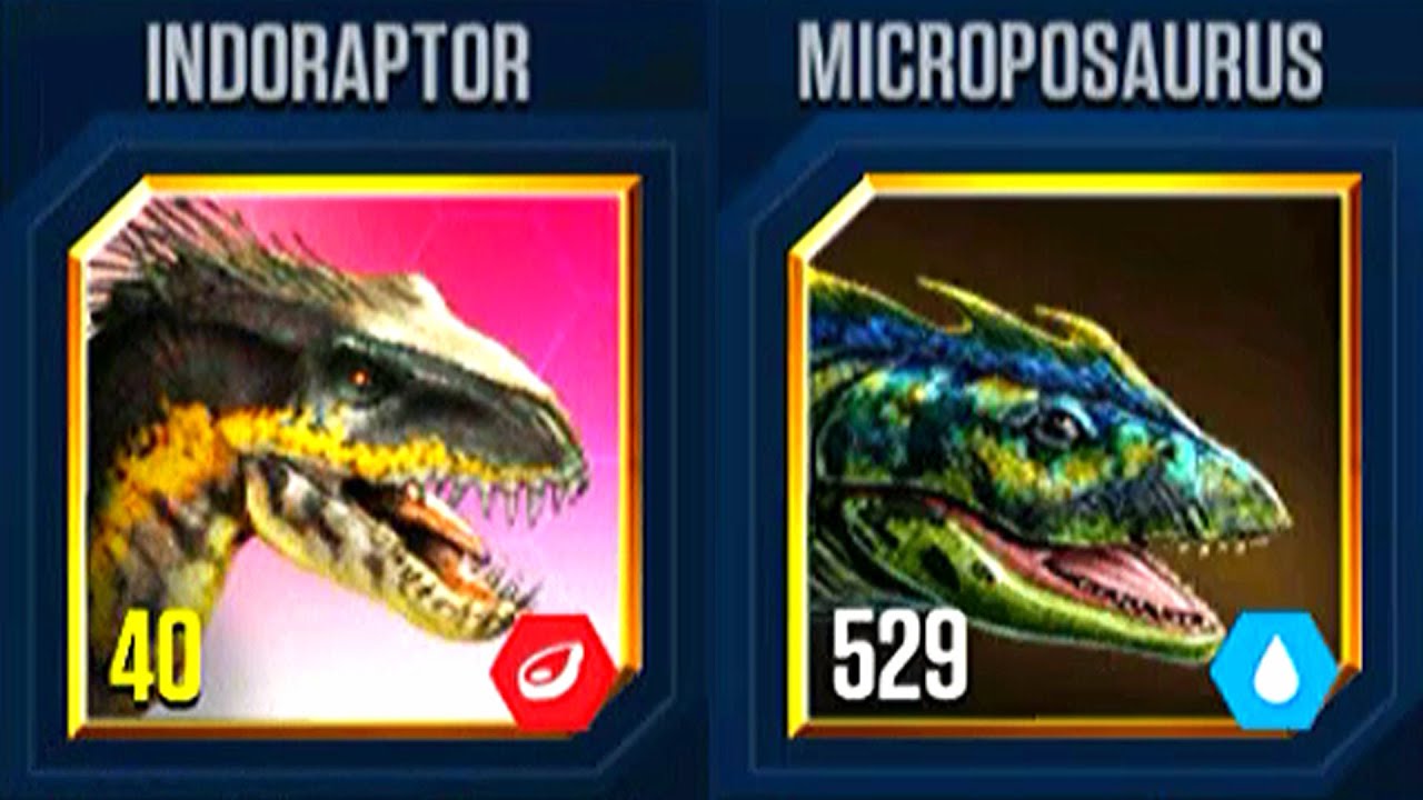 INDORAPTOR VS MICROPOSAURUS | JURASSIC WORLD THE GAME - YouTube