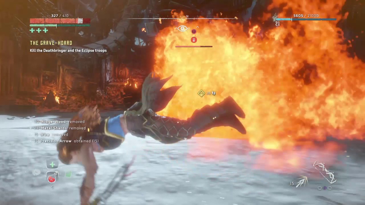 Horizon Zero Dawn deathbringer battle - YouTube