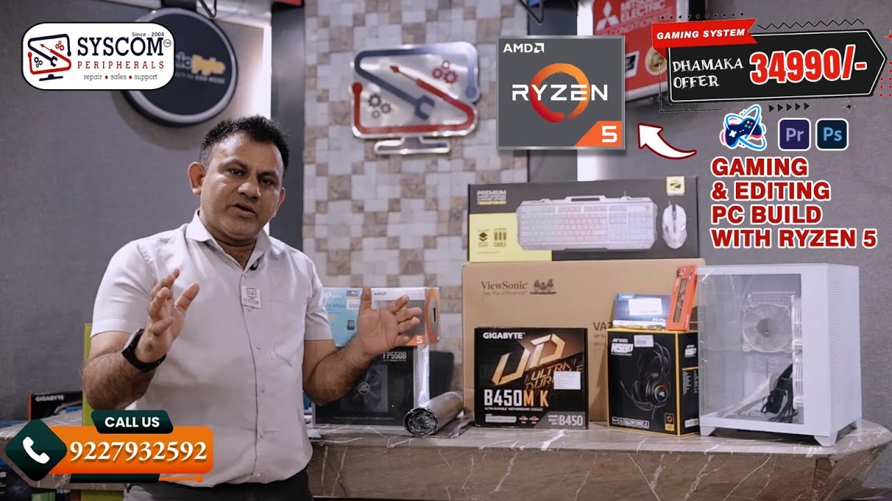 White Editions Gaming & Editing PC At Lowest Price In India By Syscom Peripherals Surat - YouTube