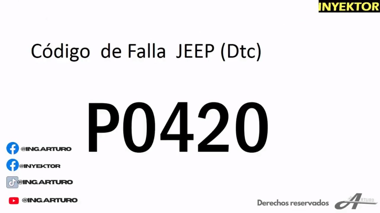 Codigo de falla JEEP DTC P0420 - YouTube