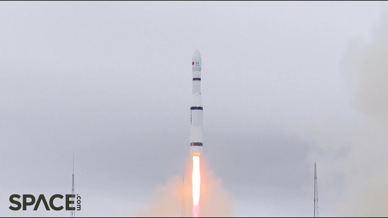 China's Long March 6 rocket launches 16 satellites - YouTube