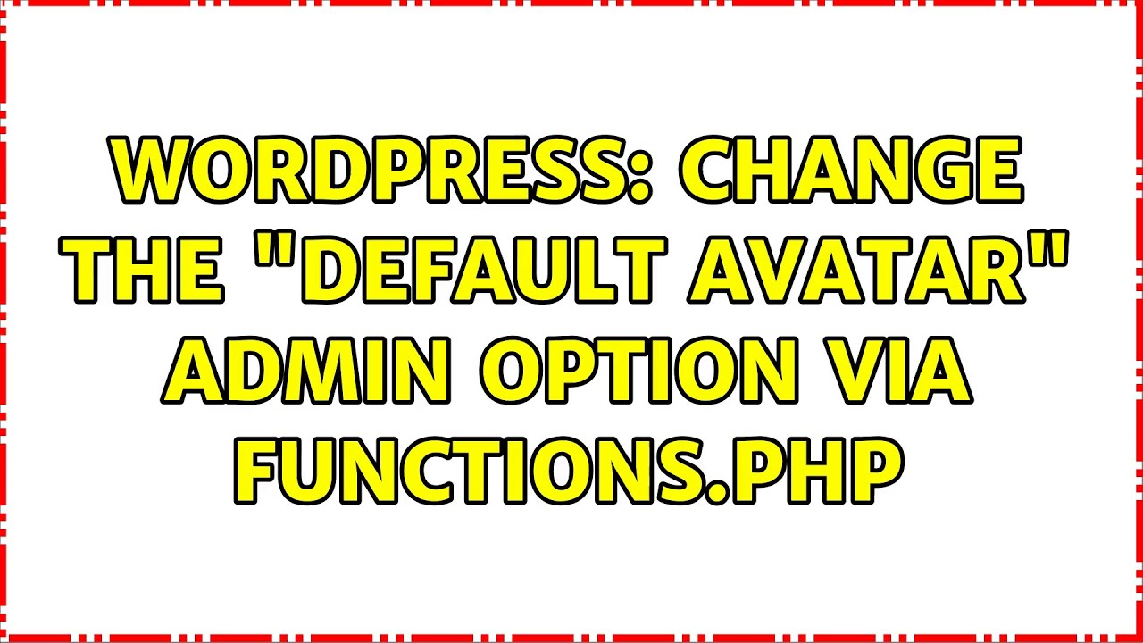 Wordpress: Change the "Default Avatar" admin option via functions.php ...