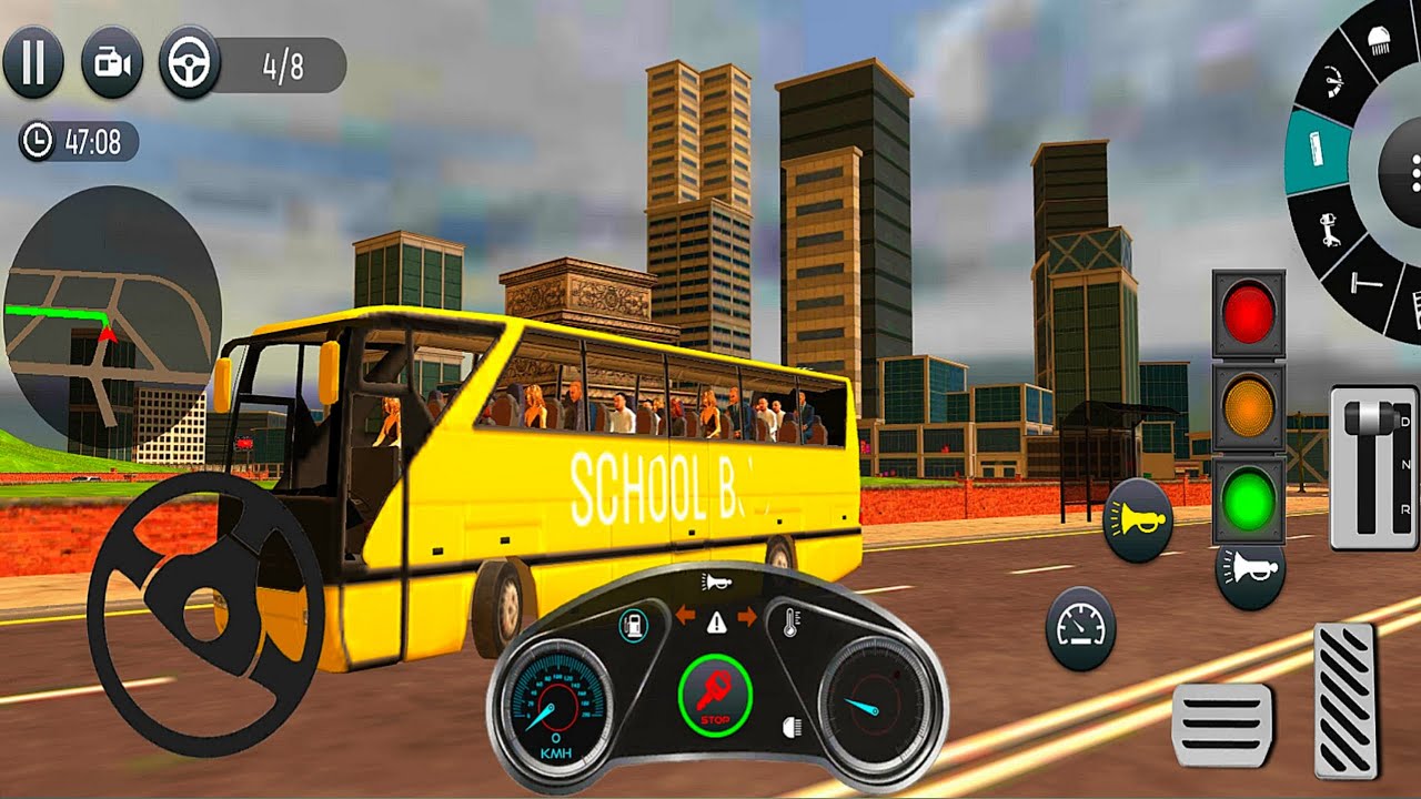 Real school bus driving - 3D modern school coach bus driving simulator ...